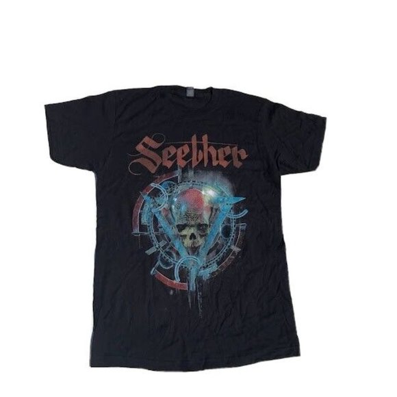 Tultex | Shirts | New Seether Black Skull T Shirt Size Small Rock Band ...